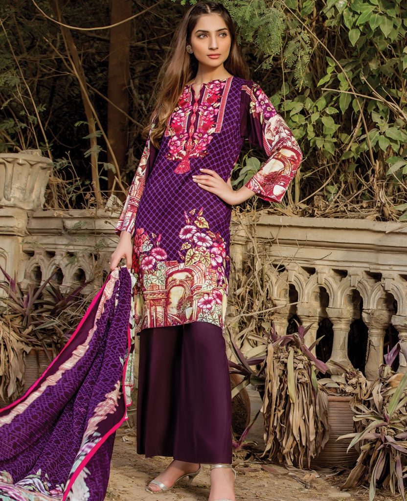 House of Ittehad German Linen Winter Dresses Collection 2018-2019