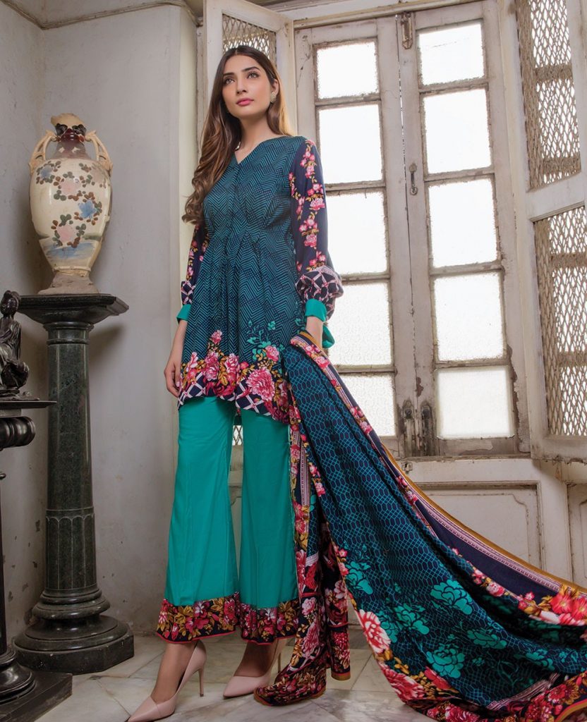 House of Ittehad German Linen Winter Dresses Collection 2018-2019