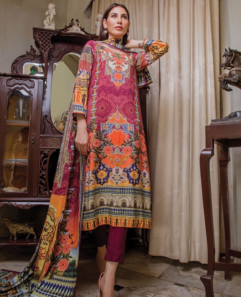 House of Ittehad German Linen Winter Dresses Collection 2018-2019