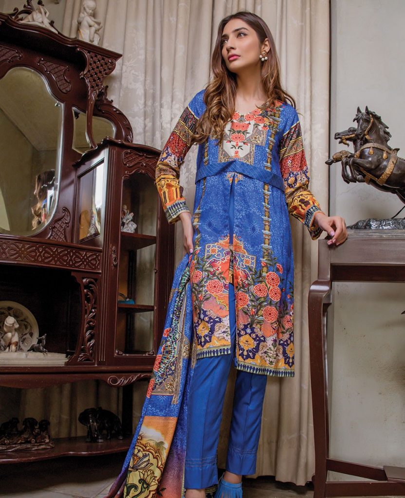 House of Ittehad German Linen Winter Dresses Collection 2018-2019