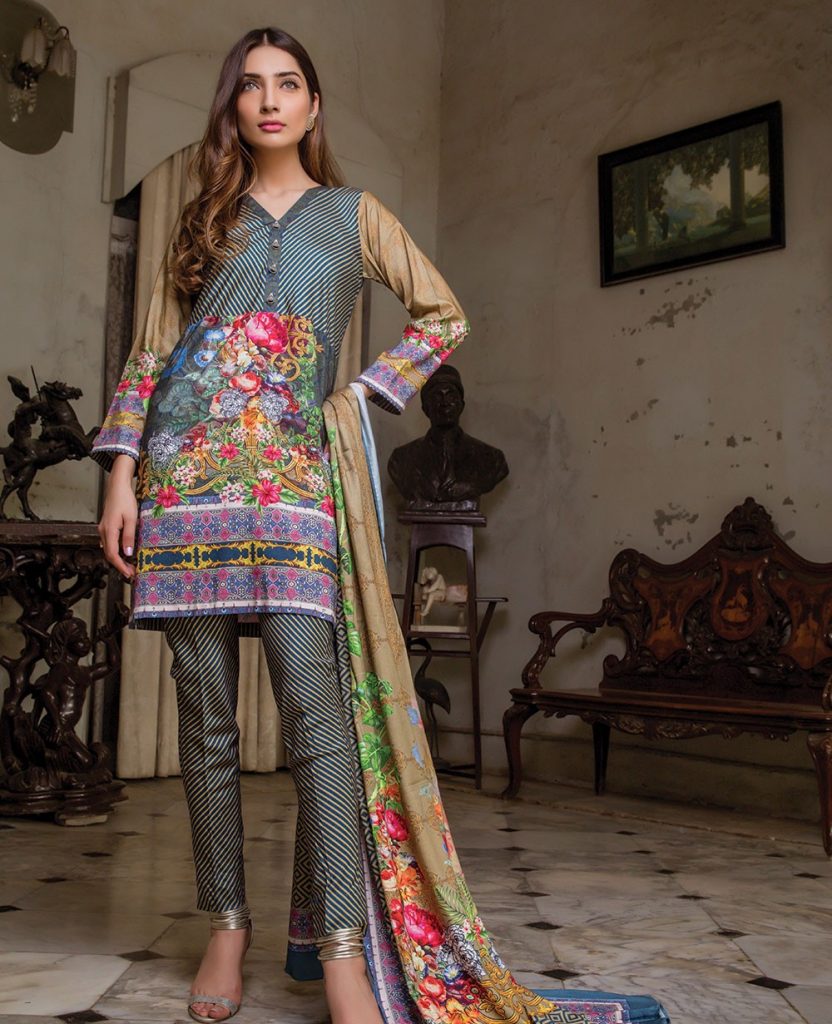 House of Ittehad German Linen Winter Dresses Collection 2018-2019