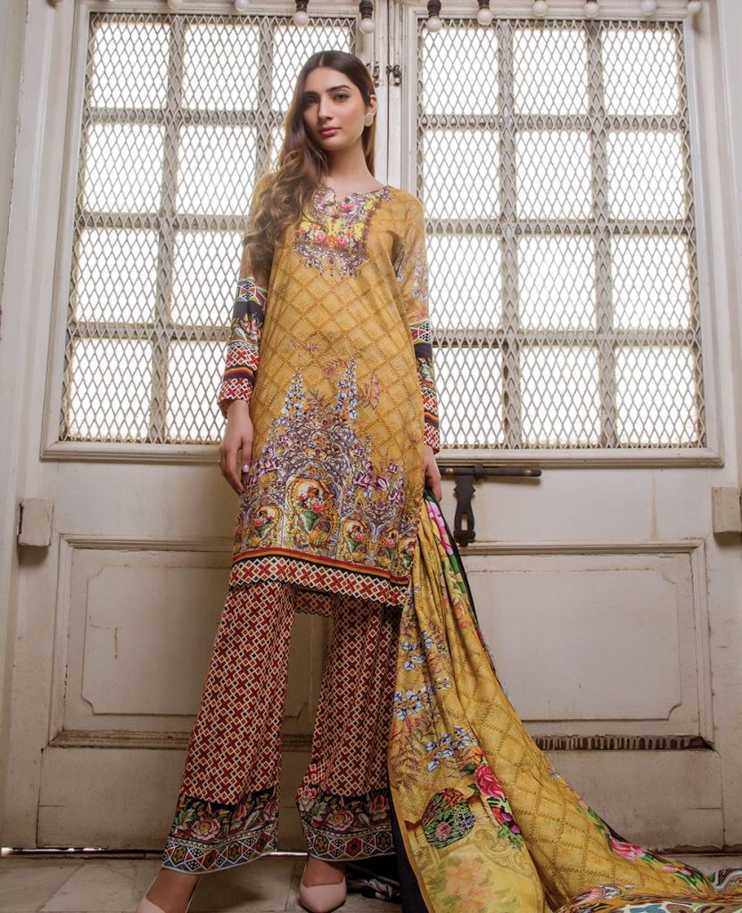 House of Ittehad German Linen Winter Dresses Collection 2018-2019