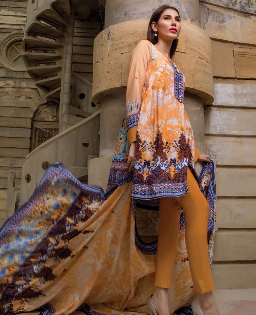 House of Ittehad German Linen Winter Dresses Collection 2018-2019