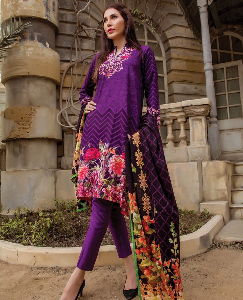 House of Ittehad German Linen Winter Dresses Collection 2018-2019