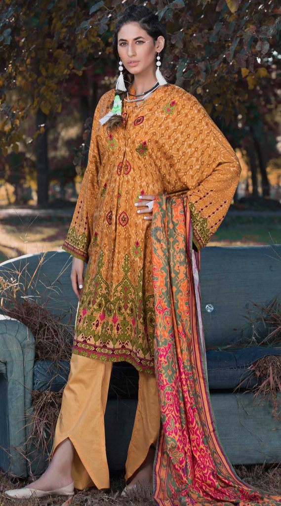 Printed Warda Latest Women Designer Winter Dresses Collection 2018-2019 ...