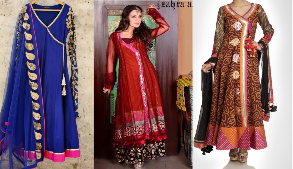 Fancy Indian Angrakha Frocks and Anarkali Suits Fashion For Girls
