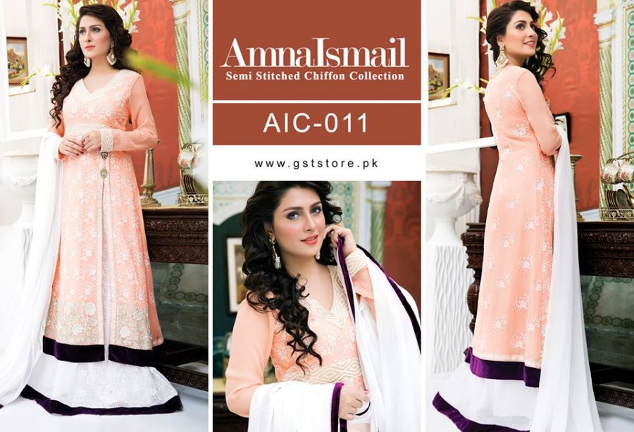 Amna Ismail Embroidered Chiffon Fancy Lawn Collection 2015-16