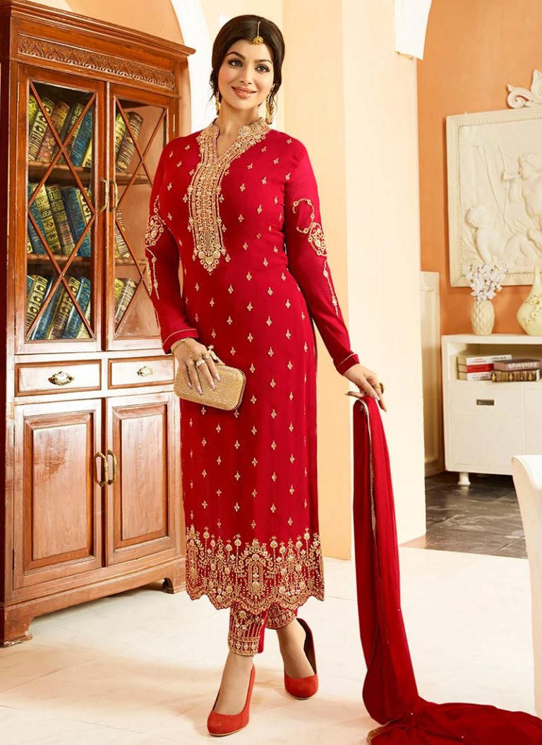 Latest Pakistani Indian Straight Cut Salwar Kameez 2018-19 Designs