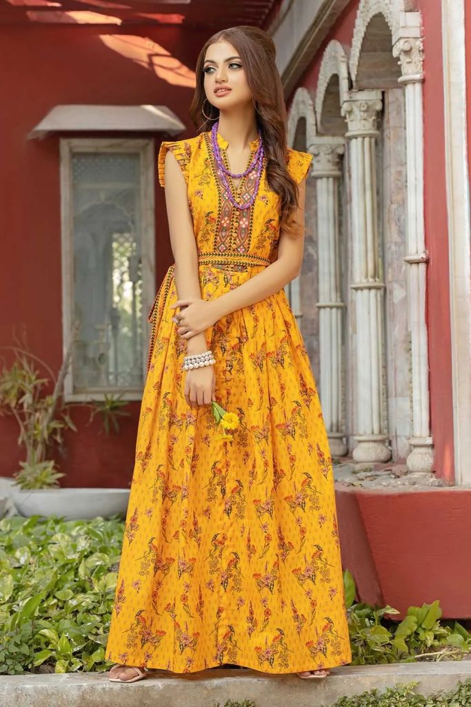 Latest Summer Single Printed Dresses Digital Floral Designs 2025