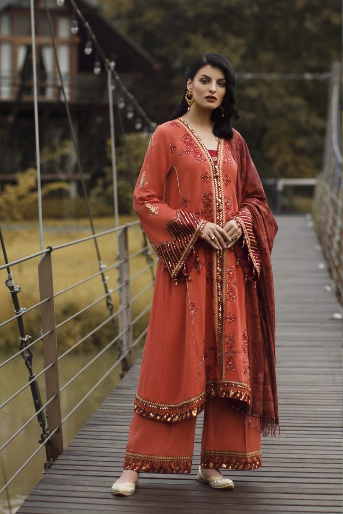 Ethnic Fancy Winter Dresses Casual Shirts Designs 2023-2024