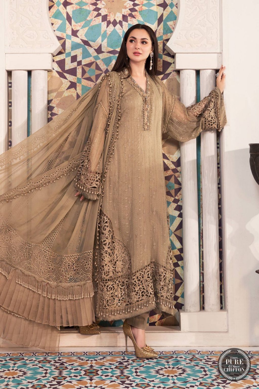 Maria B Latest Eid Chiffon Embroidered Embellished Dresses 2022