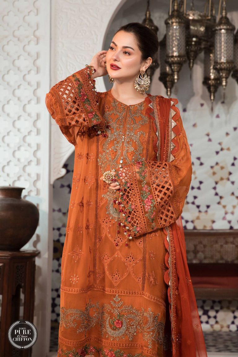Maria B Latest Eid Chiffon Embroidered Embellished Dresses 2022