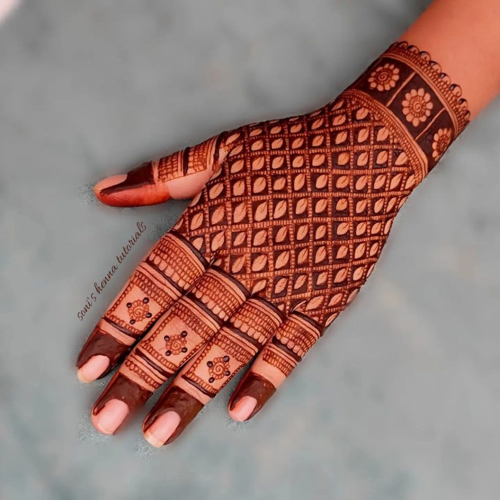 Heavy Net Jaal Mehndi Designs & Styles (11) - StylesGap.com